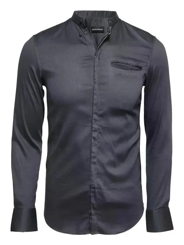 Emporio Armani Mandarin-collar Shirt - Grey