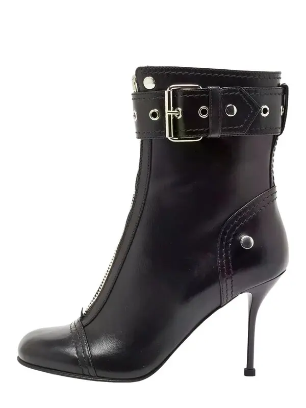 Alexander McQueen Zipped Buckled Boots - Black