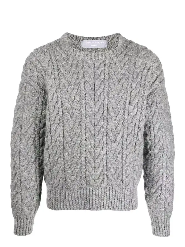 Comme Des Garçons 1988 Cable-knit Crew-neck Jumper - Grey