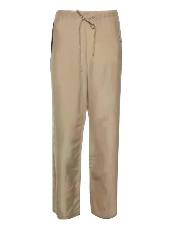 Fendi Silk Drawstring Trousers - Neutrals