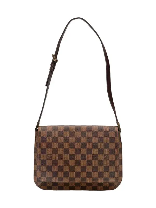 LOUIS VUITTON Damier Ebene Musette Tango Short Strap Shoulder Bag - Brown