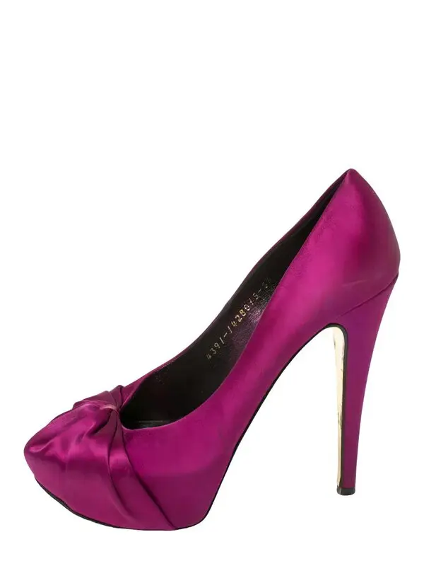 GINA 130mm Satin Pumps - Purple