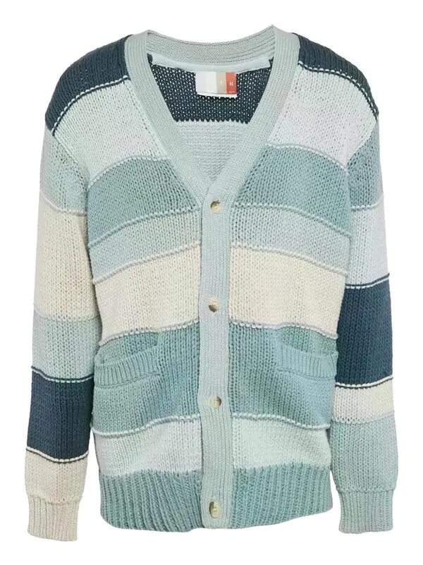 Kith Striped Knit Cardigan - Blue