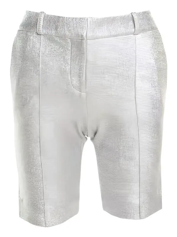 Diane Von Furstenberg Metallic-effect Tailored Shorts - Grey