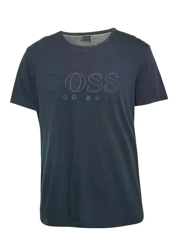 BOSS Embroidered-logo Cotton T-shirt - Blue