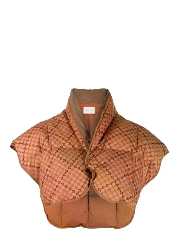 Celine Padded Plaid Bolero - Brown