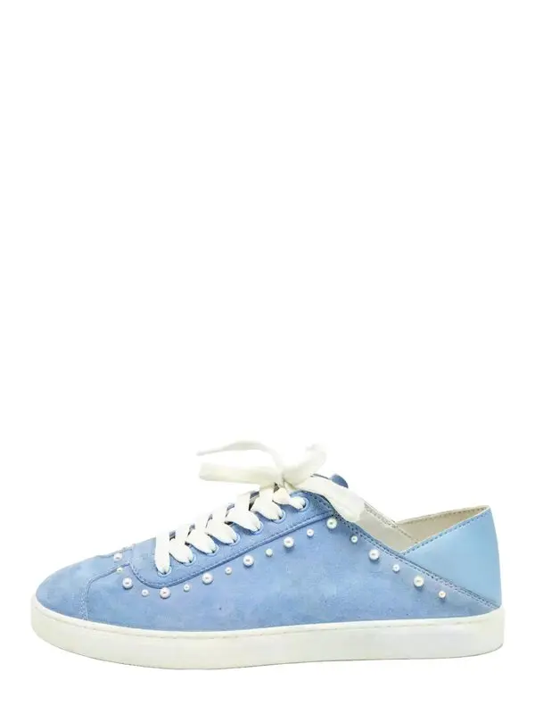 STUART WEITZMAN Leather Lace-up Sneakers - Blue