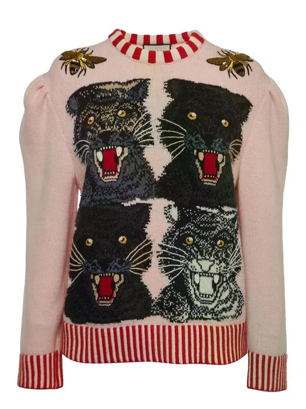Gucci Intarsia-knit Sweater - Pink