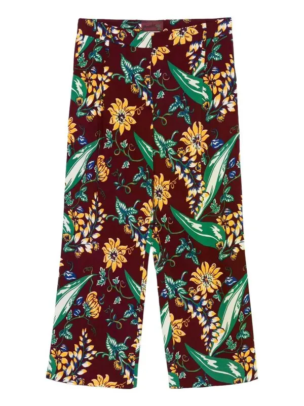 Prada 2000s Floral-print Trousers - Red