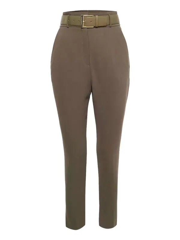 Elisabetta Franchi Belted Pocket Trousers - Brown
