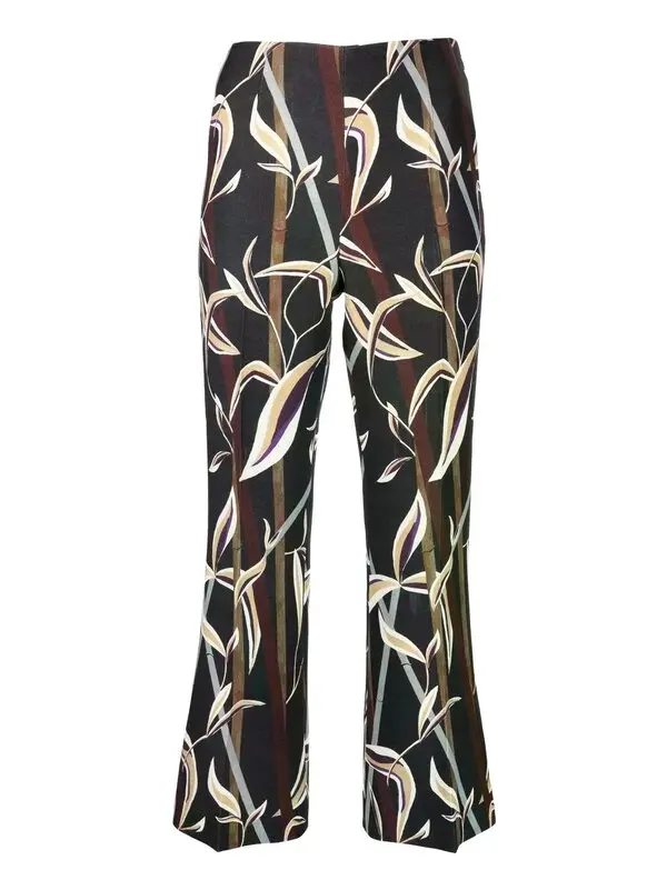 Dior 2000s Leaf Print Cropped Trousers - Black