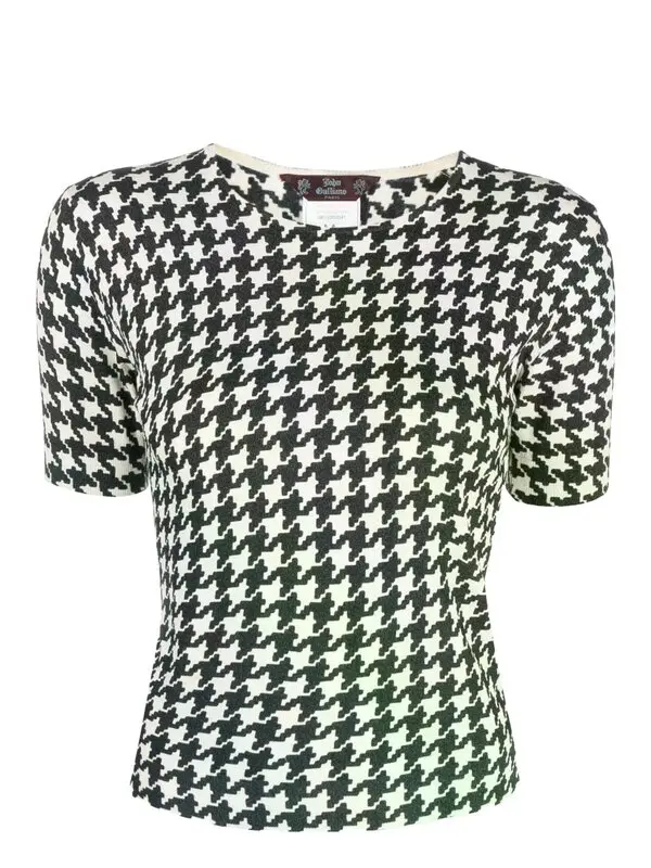 John Galliano 1990s Houndstooth Top - Black