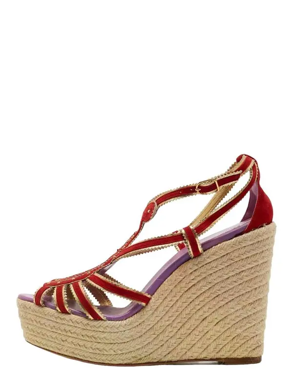 Hermès 13mm Wedge-heel Espadrilles - Red