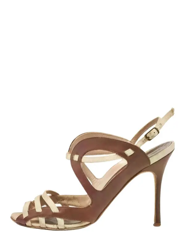 Manolo Blahnik 100mm Cut-out Strappy Sandals - Brown