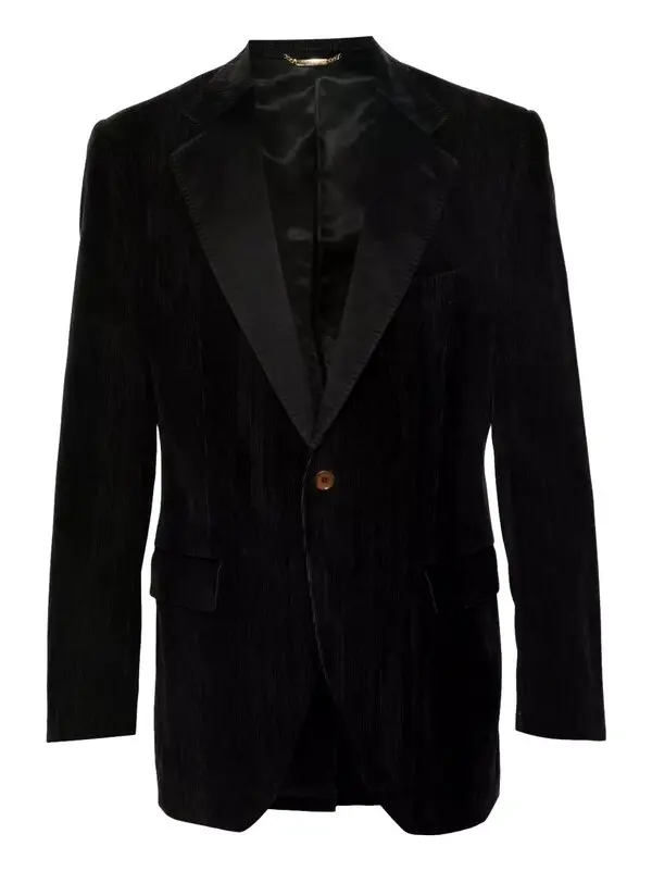 Dolce & Gabbana 2000s Notched Lapels Plush-effect Blazer - Black