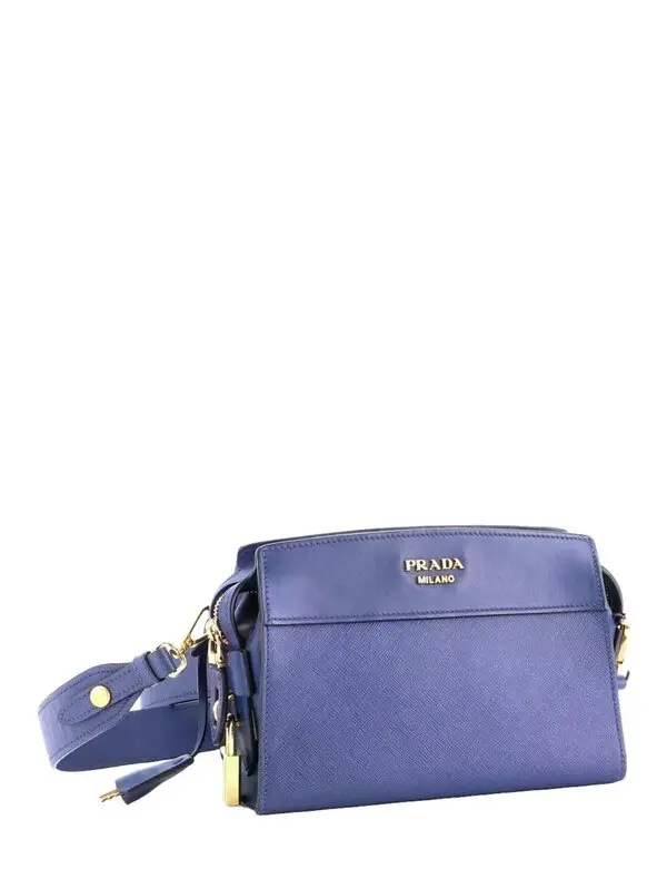 Prada Esplanade Saffiano City Calf Small Crossbody Bag - Blue