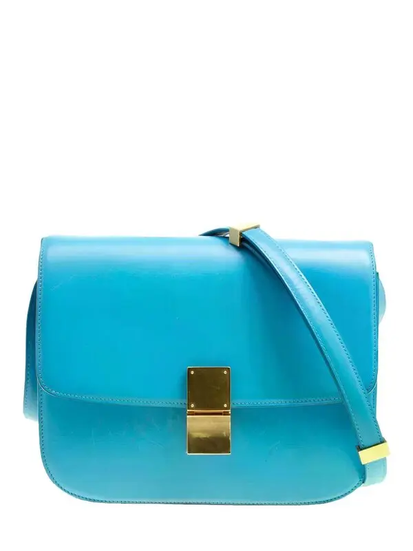 Celine Leather Flap Shoulder Bag - Blue