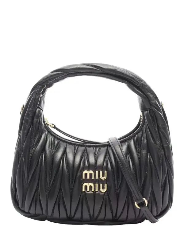 Miu Miu Pre-owned Leather Matelasse Wonder Satchel - Black