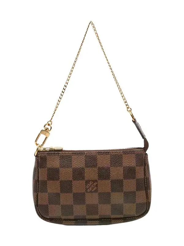 LOUIS VUITTON Damier Ebene Mini Pochette Accessoires - Brown