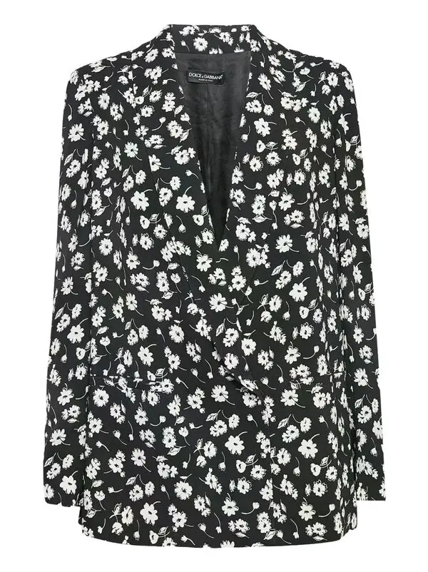Dolce & Gabbana Floral-print Blazer - Black