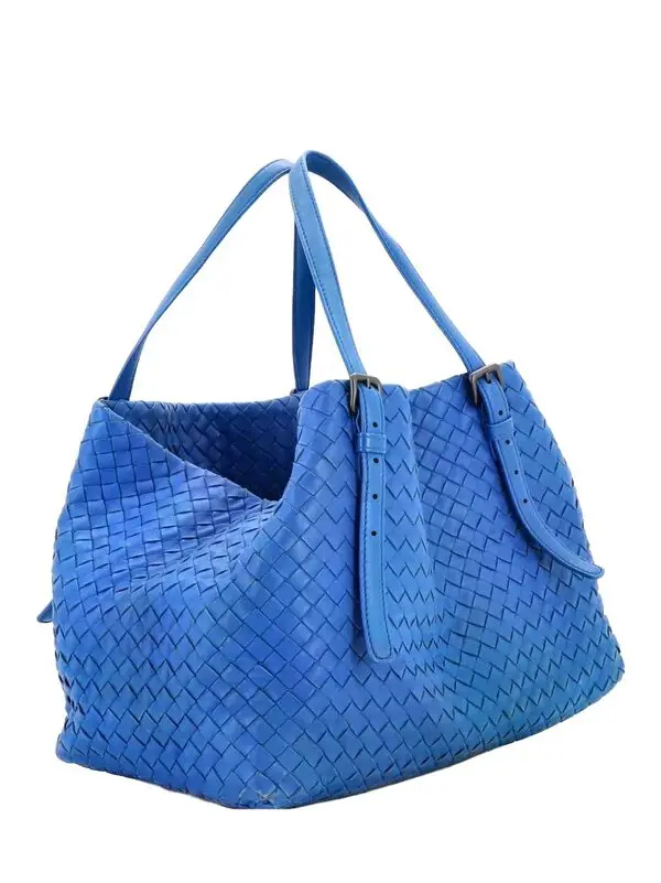 Bottega Veneta A-shape Intrecciato Nappa Medium Tote Bag - Blue