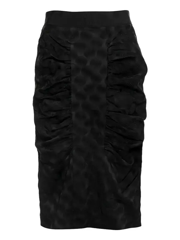 Dolce & Gabbana Draped Patterned Midi Skirt - Black