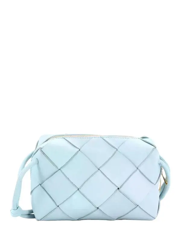 Bottega Veneta Cassette Camera Crossbody Bag Maxi Intrecciato Leather - Blue