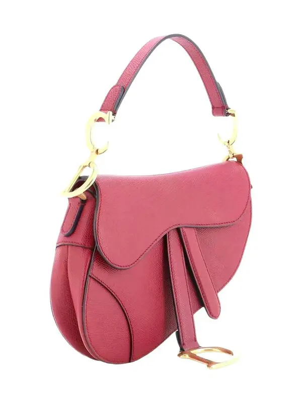 Dior Saddle Handbag Leather Mini Shoulder Bag - Red