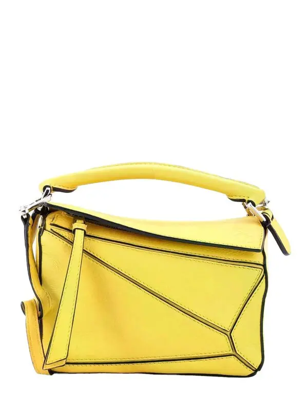 Loewe Puzzle Leather Mini Crossbody Bag - Yellow