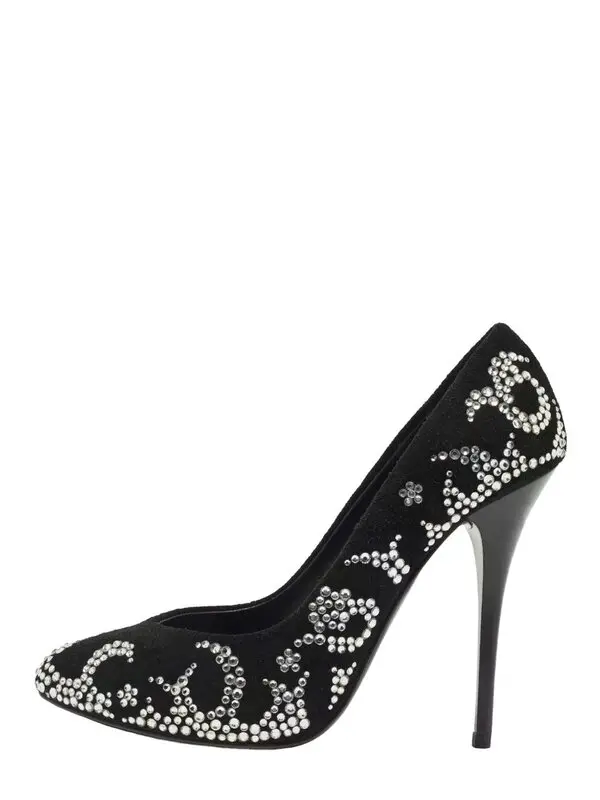 GIUSEPPE ZANOTTI 110mm Crystal-embellished Suede Pumps - Black