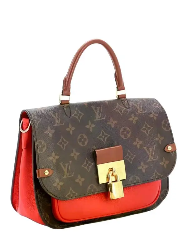 LOUIS VUITTON Vaugirard Handbag Monogram Canvas With Leather - Red