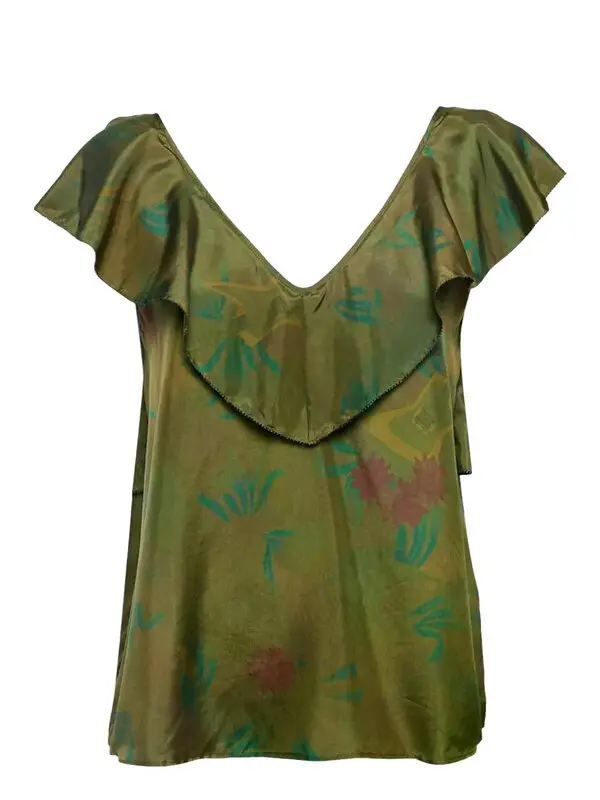 Zadig&Voltaire Ruffled V-neck Blouse - Green