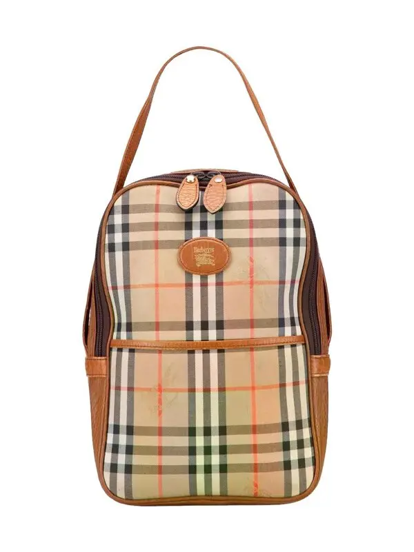 Burberry Haymarket Check Canvas Handbag - Brown