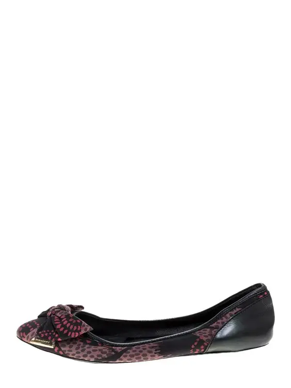 Burberry Bow-detail Pattern Ballet Flats - Brown