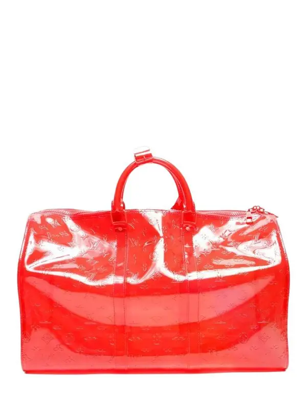 LOUIS VUITTON Keepall Bandoulière 50 Handbag - Red