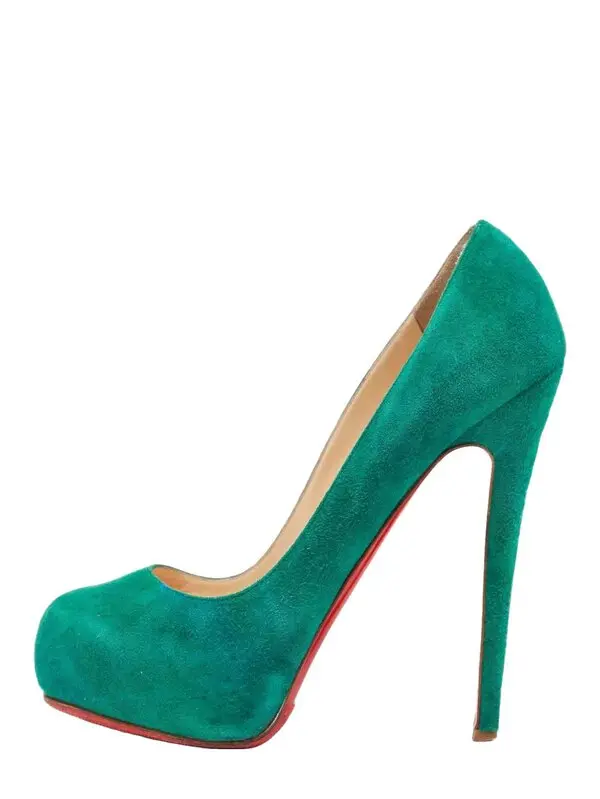 CHRISTIAN LOUBOUTIN Heeled Suede Pumps - Green
