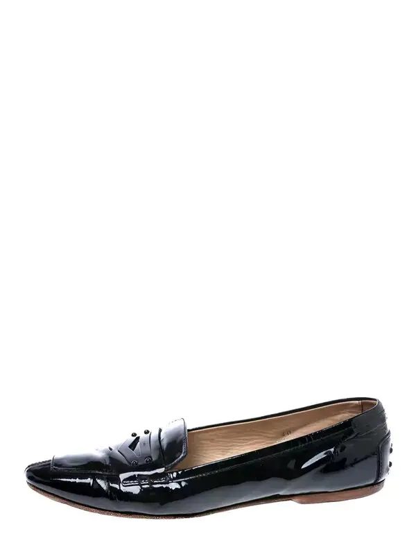 TOD'S Patent-finish Leather Loafers - Black