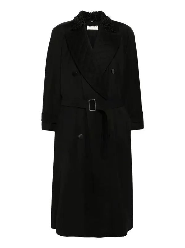 A.N.G.E.L.O. VINTAGE CULT 1980s Belted Maxi Wool Coat - Black