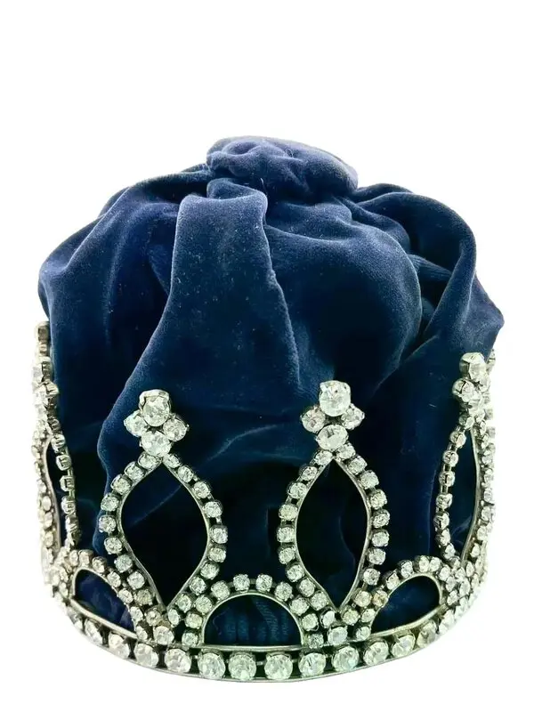 JENNIFER GIBSON JEWELLERY 1950s Paste Velvet Crown - Silver