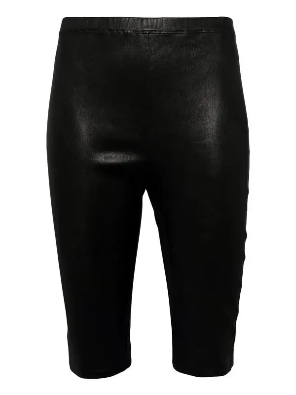 Loewe Anagram-debossed Leather Shorts - Black
