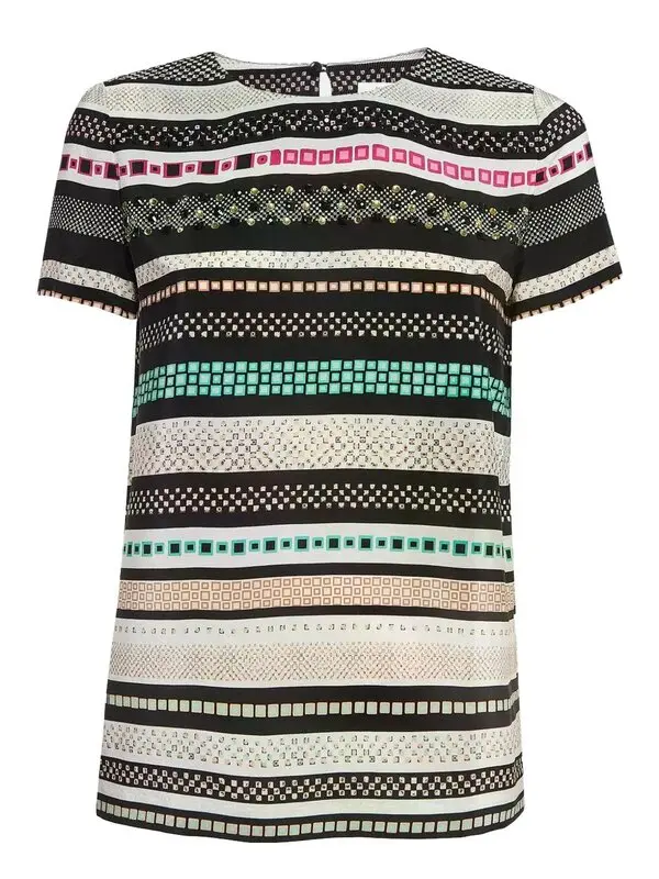 Diane Von Furstenberg Pattern-embellishment Silk T-shirt - Multicolour