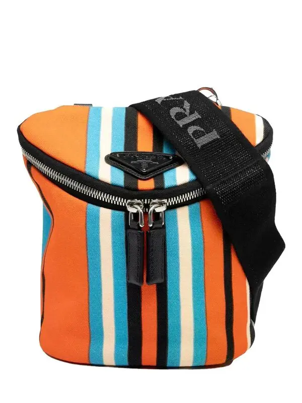 Prada Canapa Baiadera Crossbody Bag - Orange