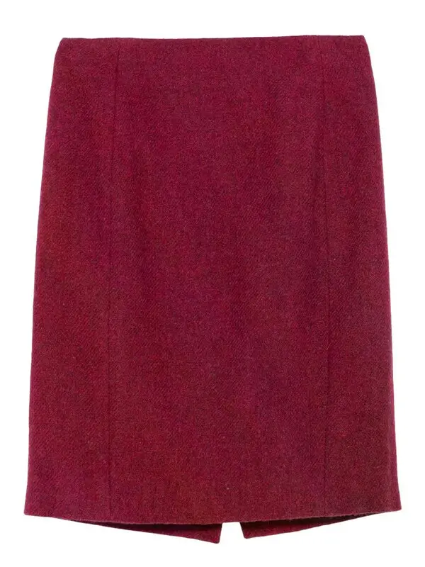 John Galliano 1990s Wool Skirt - Red