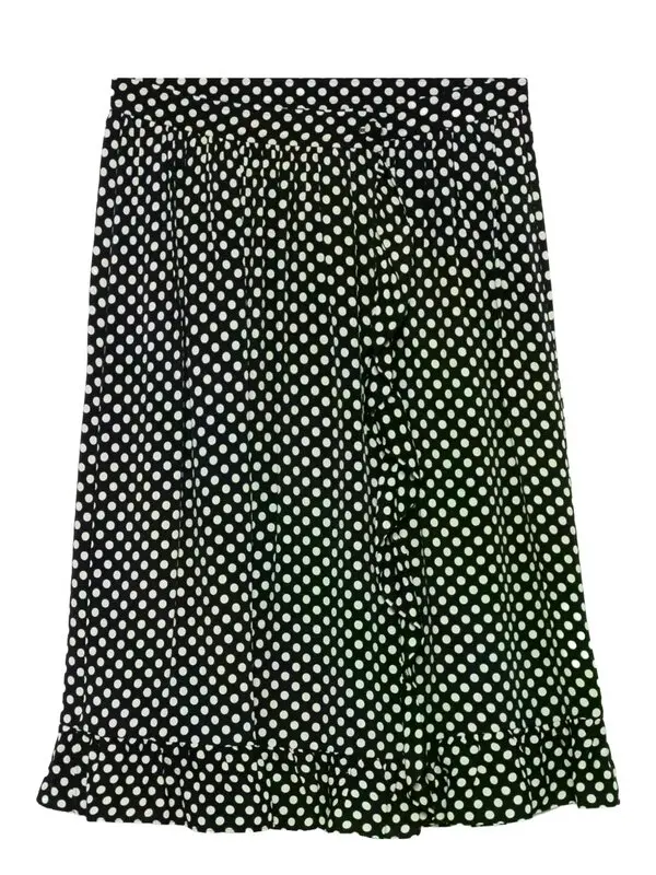 Saint Laurent 1970s Polka Dot Mini Skirt - Black