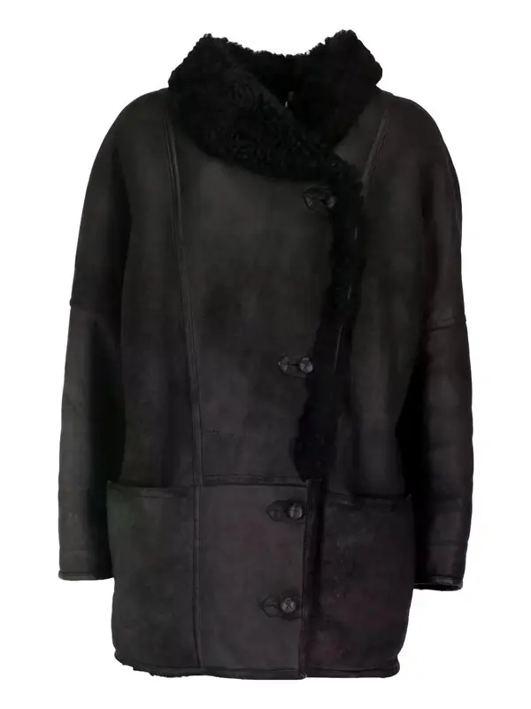 A.N.G.E.L.O. VINTAGE CULT 1980s Shearling-trim Coat - Black