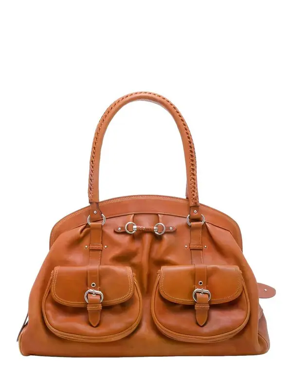 Dior Leather Satchel Bag - Orange