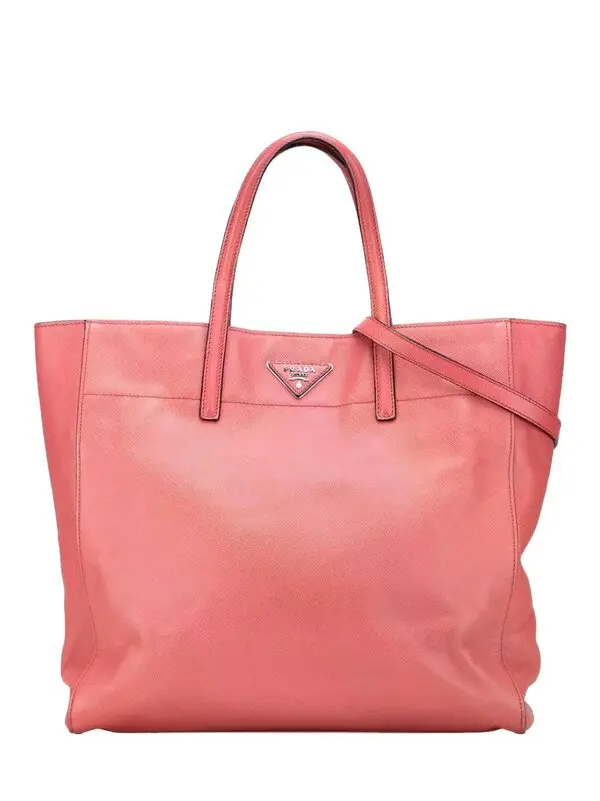 Prada Saffiano Leather Tote Satchel - Pink