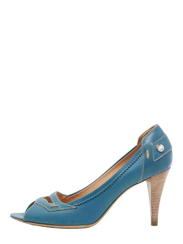 TOD'S 110mm Leather Heeled Sandals - Blue
