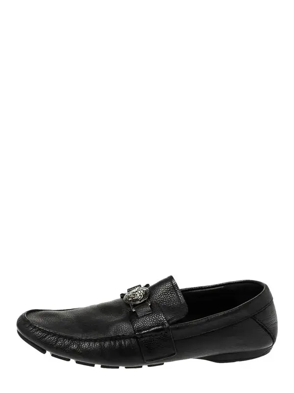Versace Medusa Leather Loafers - Black