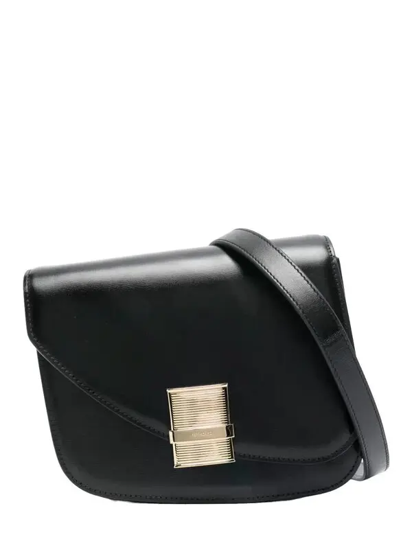 FERRAGAMO Asymmetric Leather Cross Body Bag - Black